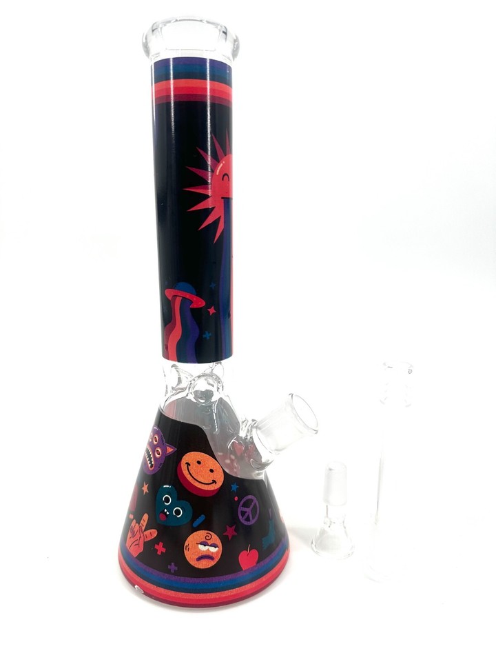 11" Cute Black Cartoon Hookah Glass Bong Water Pipes Best Gift High ...