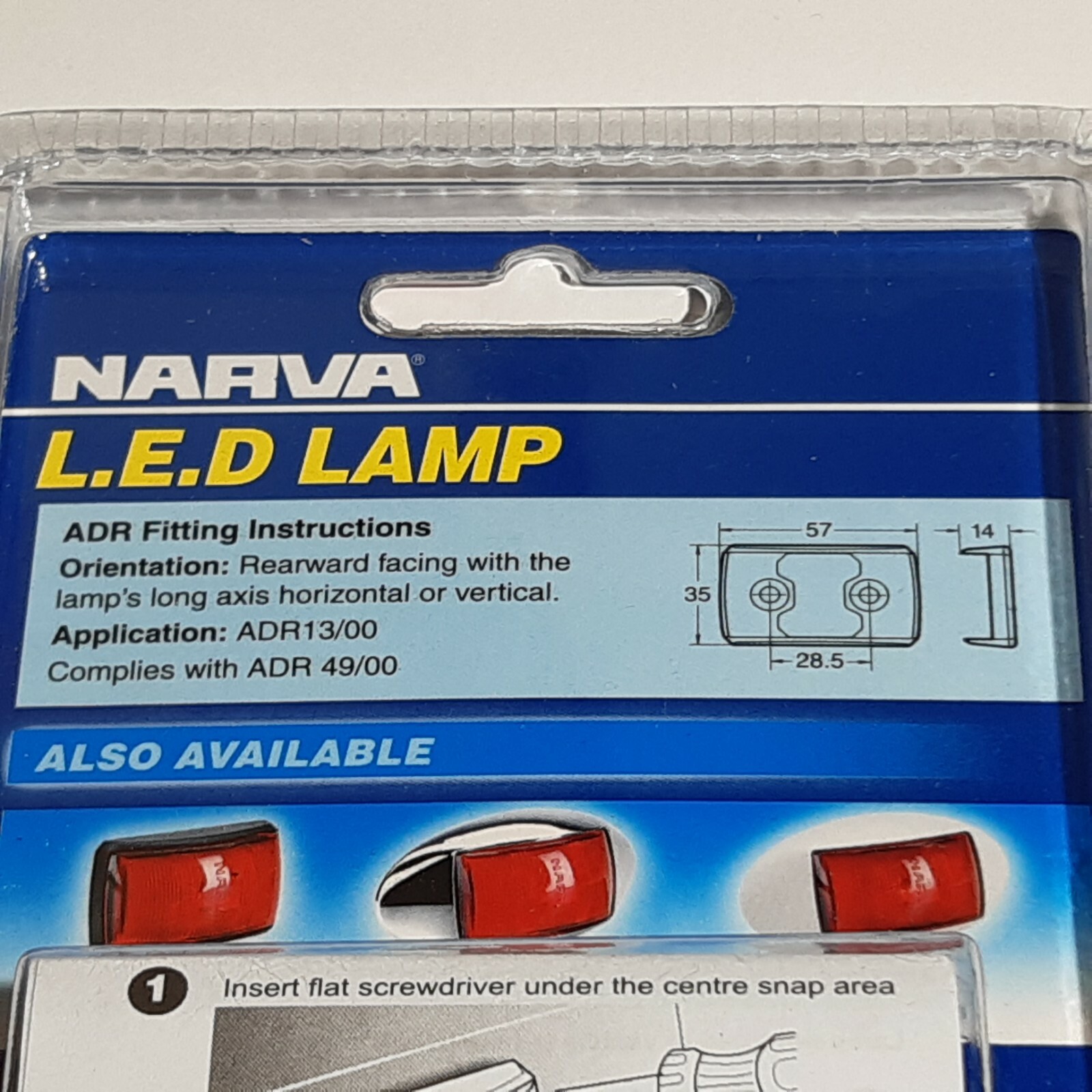NARVA LED Lamp Rear End Outline Marker Lamp with Black Base Red 10-33V ...