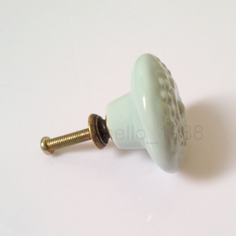 Ceramic Cameo Bas-relief Cabinet Knob Handle Antique Drawer Pull Rural ...