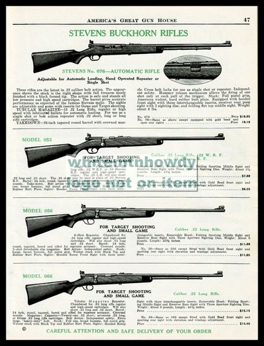 1942 STEVENS Buckhorn Model 076, 053, 056, 066 Rifle PRINT AD | eBay