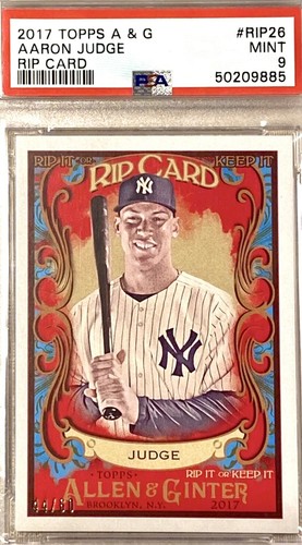 2017 AARON JUDGE ROOKIE CARD /60 PSA 9 POP 3 RED TOPPS ALLEN & GINTER ...