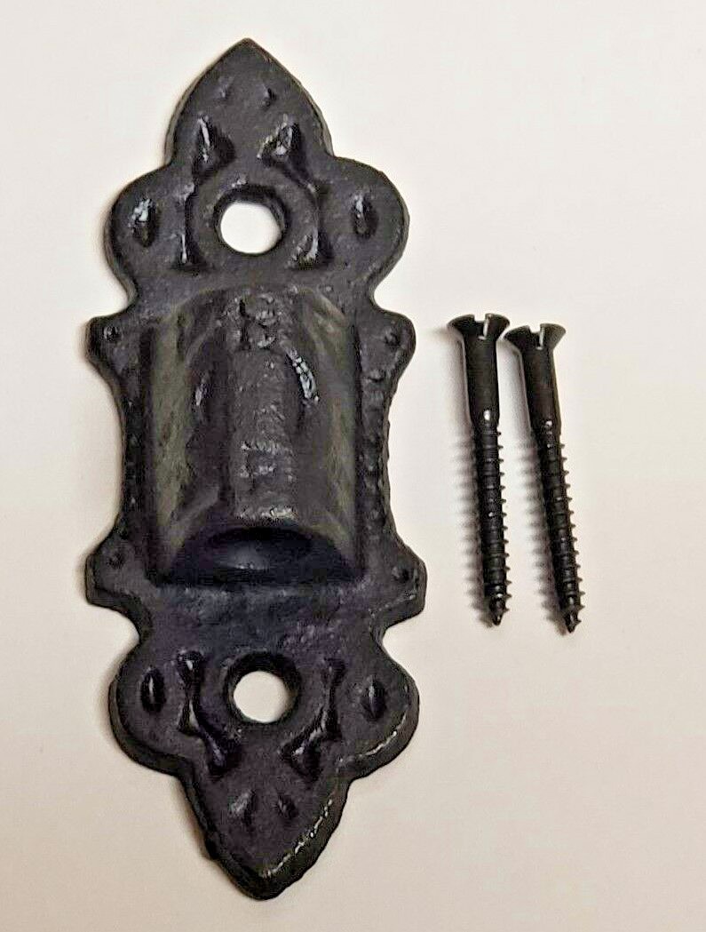 3 3/8" LONG SMALL BLACK CAST IRON WALL BRACKET LAMP HINGE 2-SCREWS NEW ...