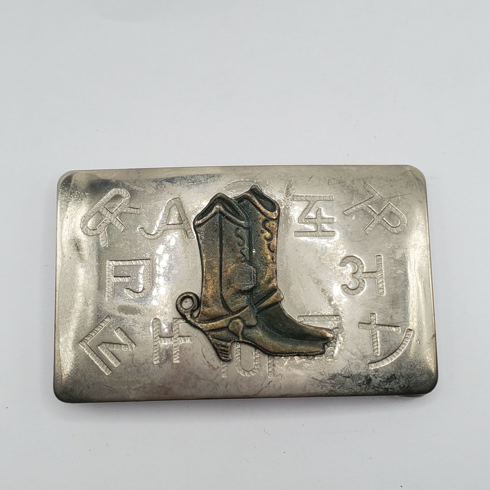 VINTAGE COWGIRL BOOTS BELT BUCKLE WESTERN COLLECTIBLE… - Gem