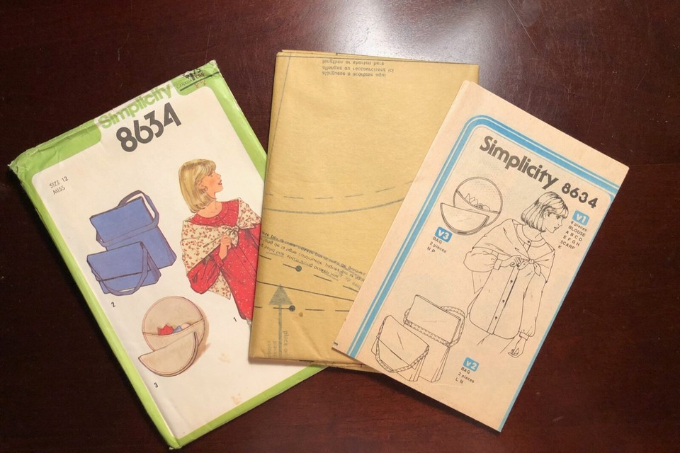 Simplicity 8634 Misses' Blouse, Scarf and Bags - Purse Size 12 Sewing ...