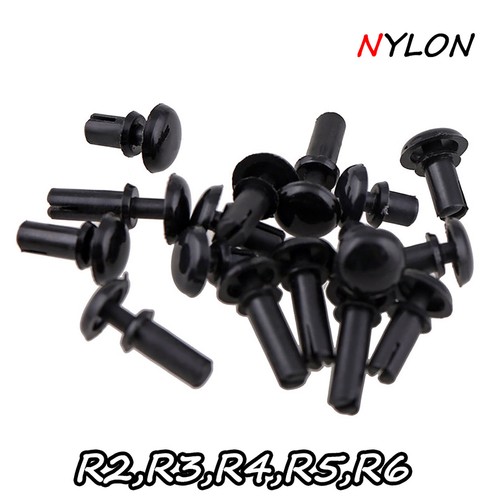 Black Plain Nylon Plastic Snap Rivets Various Sizes And Lengths Rivet ...