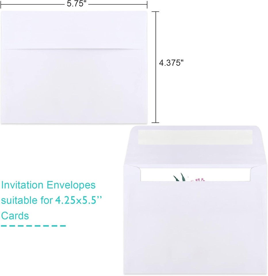 70 Packs Invitation Envelopes, A2 Envelopes White, (4.375x5.75in ...