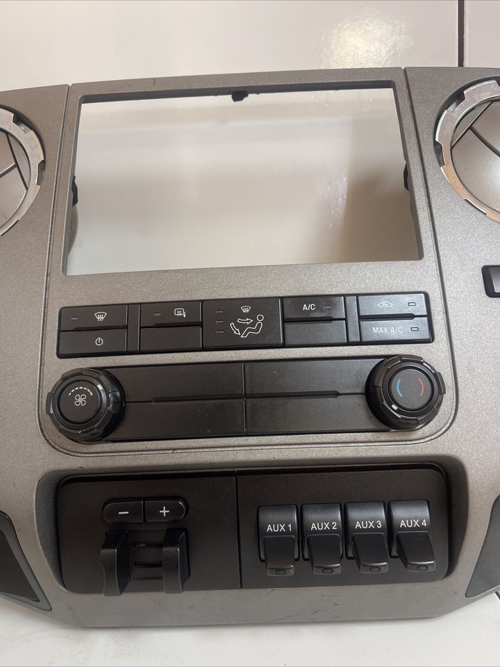 2011-2016 FORD F250 F350 DASH RADIO CLIMATE CONTROL TRIM COVER PANEL ...