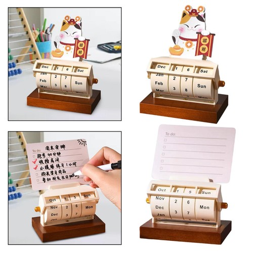 Table Calendar Photography Props Rotary Calendar for Tabletop Kitchen ...