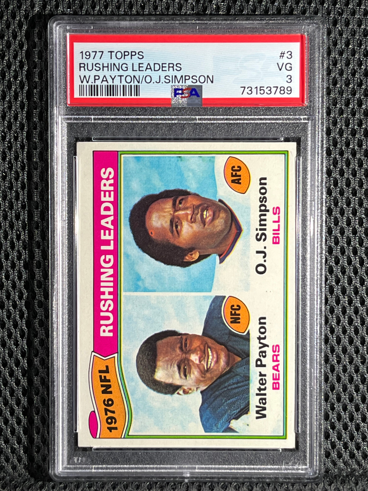 1977 Topps - League Leaders #3 Walter Payton, O.J. Simpson for sale ...