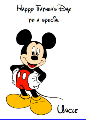 PERSONALISED GREETINGS CARD FATHERS DAY DAD 1ST DADDY DISNEY MICKEY ...