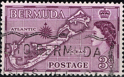 Bermuda British colonial country map 1953 MLH | eBay UK