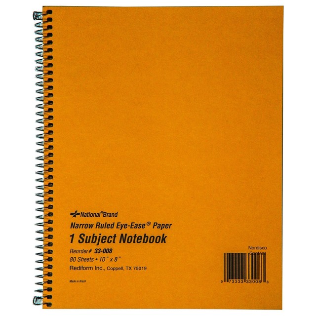 5 Eye Ease National BRAND 33-008 Narrow Ruled Notebooks Paper 80 Sheet ...