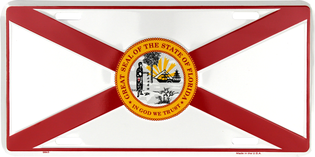 Florida FL State Flag Aluminum Metal Novelty Car License Plate Tag | eBay