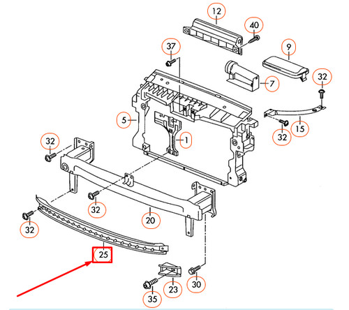 NEW VOLKSWAGEN TIGUAN MK1 FRONT LOWER CROSS MEMBER 5N0807651B ORIGINAL ...