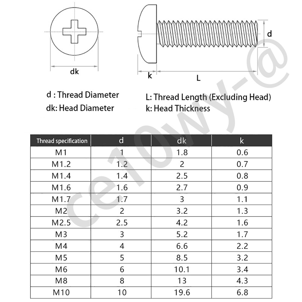 Phillips M4 Machine Screws Bolts Pan Head A2 Stainless Steel Length 4mm ...