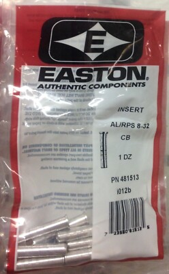 Easton CB Inserts (S Diameter & Beman ICS Carbon Arrows) 12pk RPS 8-32 ...