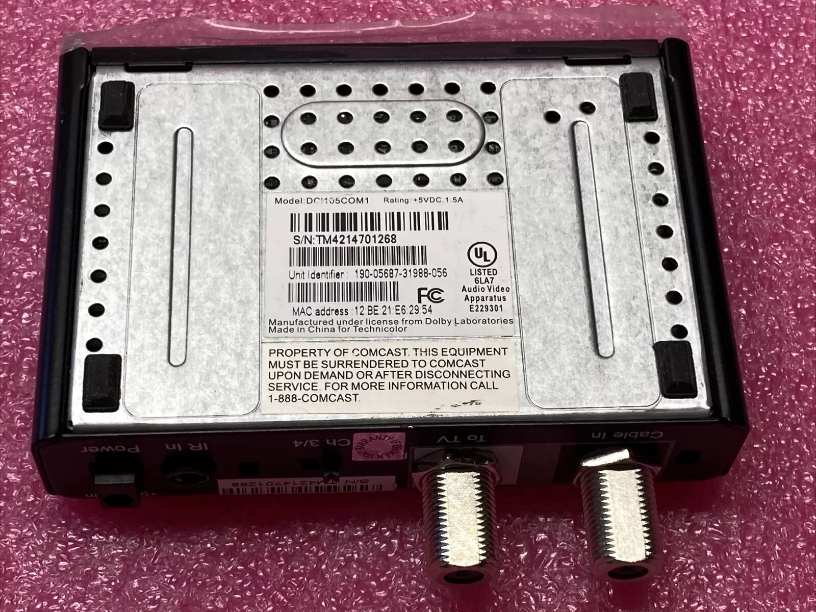 Xfinity Digital Transport Adapter DCI105COM1 NO AC Adapter | eBay