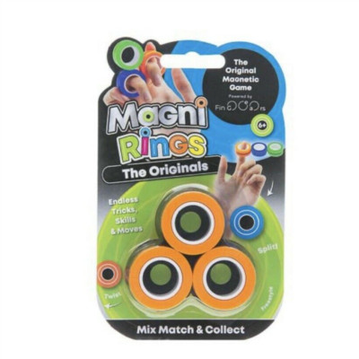 Magni Rings 1 Pack of 3 Magnets Fidget rings Magnetic Game Toy - Orange ...