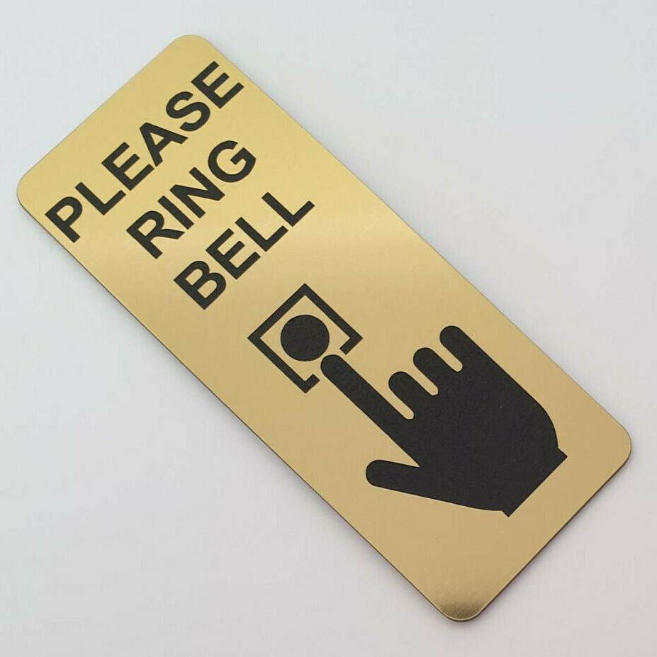 Please Ring Bell Sign Plaque Door Doorbell Buzzer Push Button Intercom ...