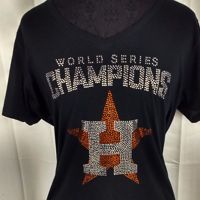 Women's Houston Astros Rhinestone baseball V-neck World Series Champs ...