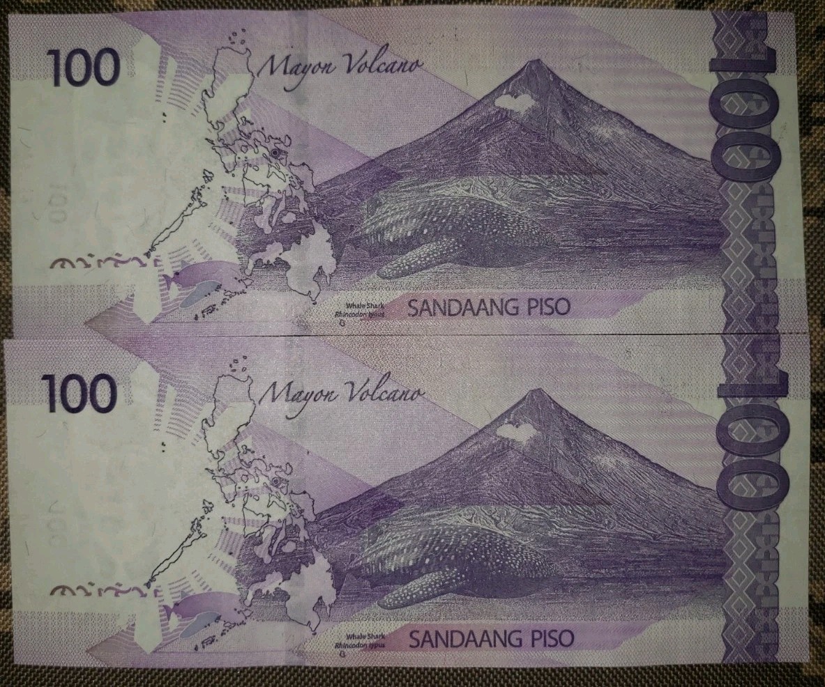 Set Of 2 2024 Sequential Philippine 100 Peso Banknotes UNC Piso Bill ...