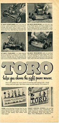 1952 Print Ad of Toro Power Mower Lawn Mower Sportlawn, Whirlwind ...