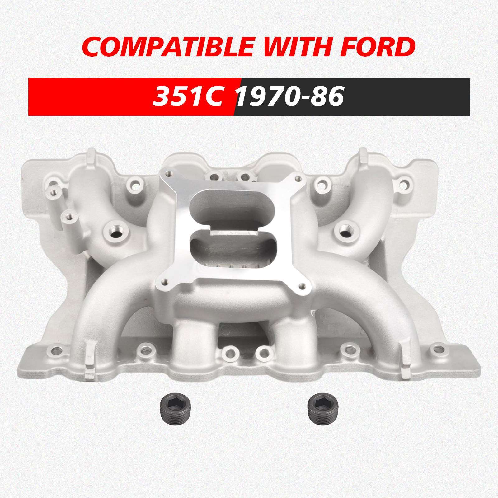 Aluminum Intake Manifold RPM Air-Gap Oval Port for1970-1986 Ford 351C ...
