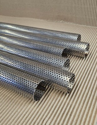 Stainless Steel Perforated Baffle Silencer Exhaust Repair Sections 32mm ...