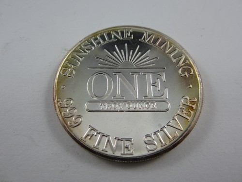 VINTAGE ROUND - 1986 SUNSHINE MINING 1 OZ 999 Silver round ...