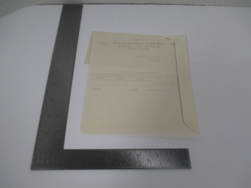 1951 Stowell Corp Receipt Rutland VT Motors Insurance Harold Blaisdell ...