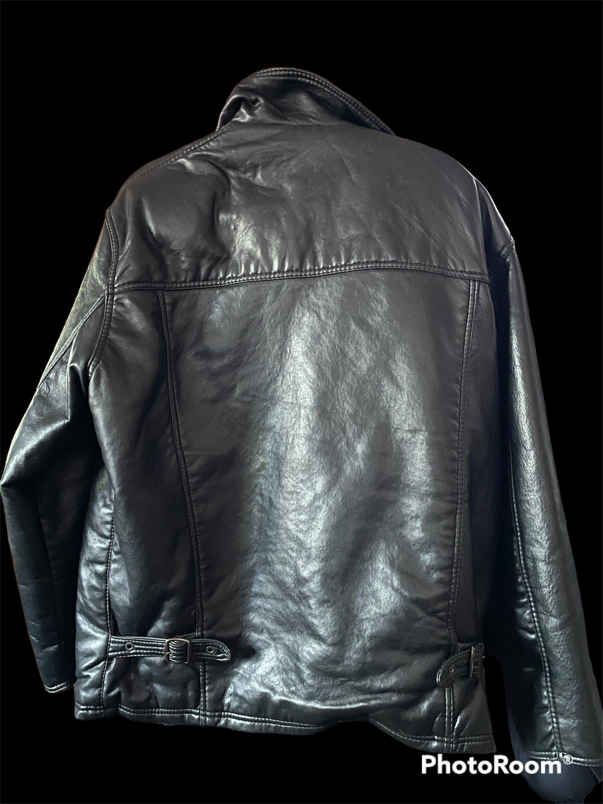 Reportage RGA Mens Faux Leather Biker Jacket Coat Siz… - Gem