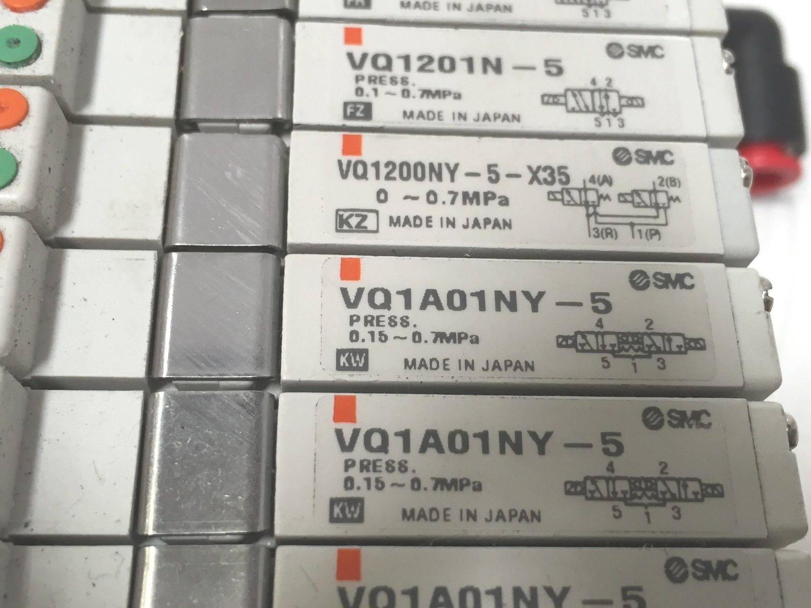 SMC VALVE W/ VVQ1000-10A-1, VQ1200NY-X35 (X4), VQ1201N-5 (X2), VQ1A01NY ...