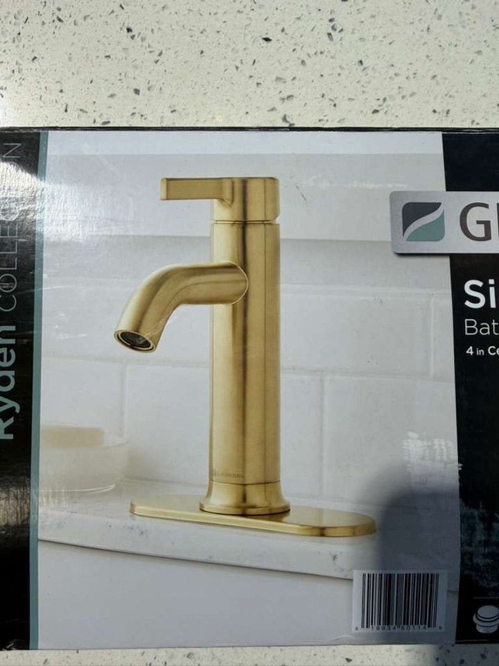GLACIER BAY RYDEN SINGLE HANDLE BATHROOM FAUCET BRUSHED GOLD | eBay
