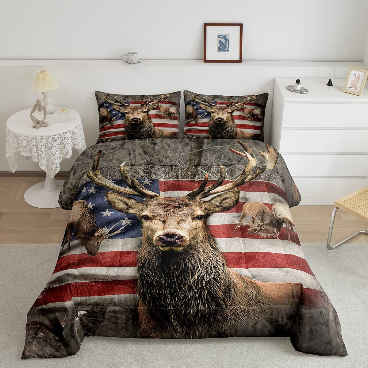 Wildlife Deer Comforter Sets Cottage Wildlife Quilt • Log Furniture