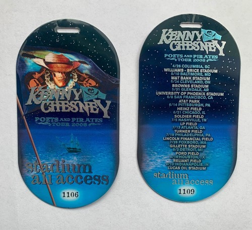 KENNY CHESNEY ALL ACCESS Tour Pass Set, Chicago Soldier Field - VERY ...