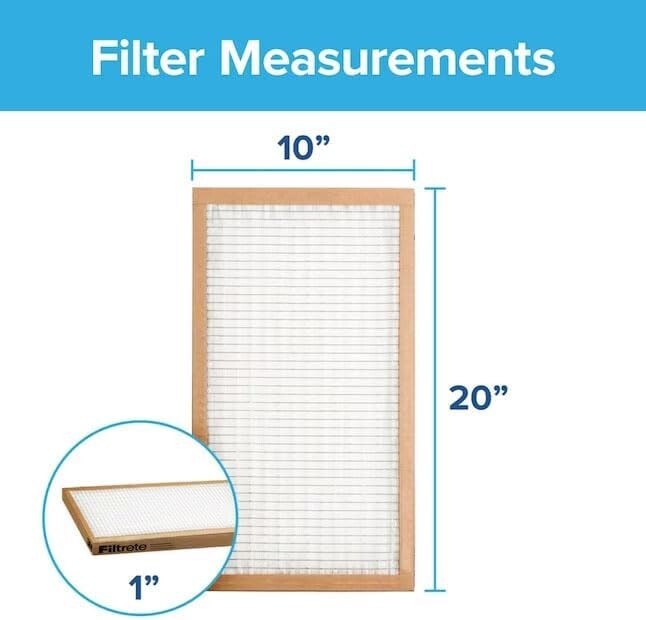 3M Filtrete 10x20x1 Air Filter MERV 5 HVAC AC Furnace Filter ...