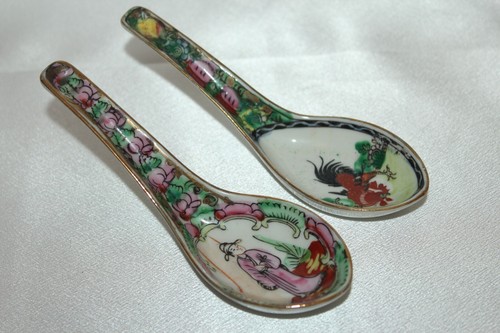 Lot of 2 Vintage Japanese Porcelain Ware Hand Painted Hong Kong Spoon ...