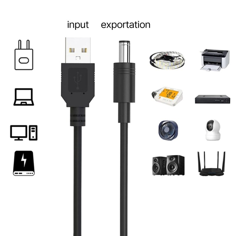 USB To DC5V Power Cable with 10 Adapters USB To DC5V Charging Cord | eBay