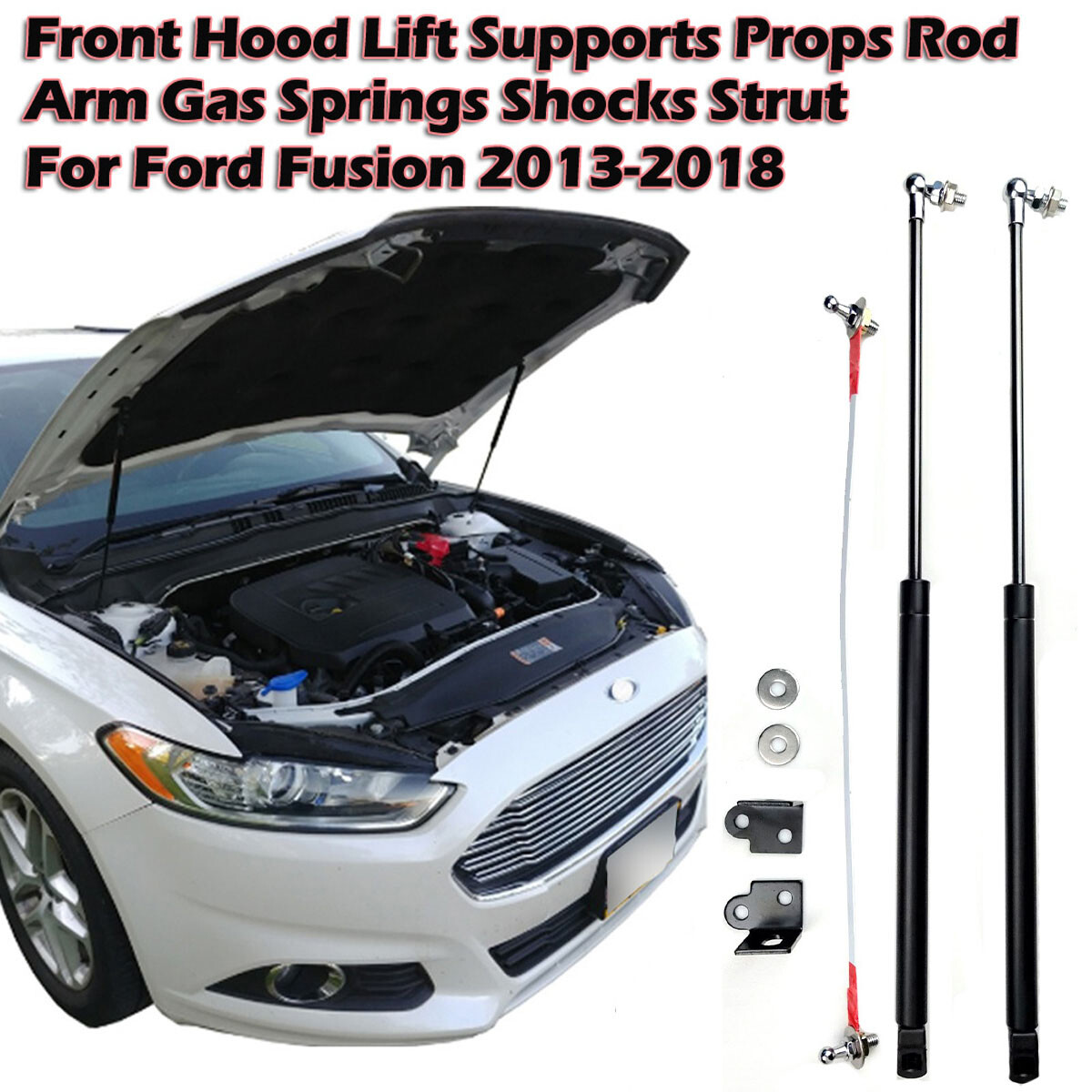 2Pcs Gas Front Hood Bonnet Lift Supports Struts Shocks Props For Ford ...