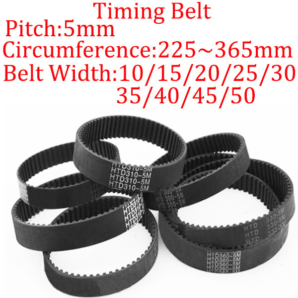 HTD 5M Timing Belt 225~365mm Arc Teeth 5mm Pitch 10~50mm Width Rubber ...