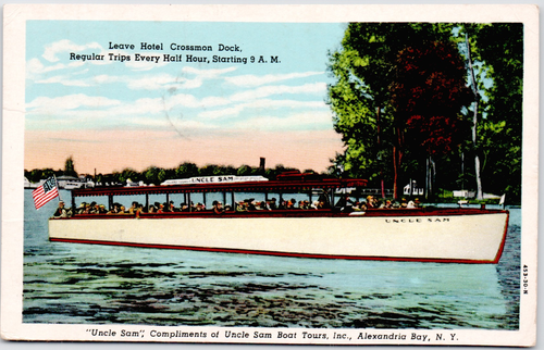 Alexandria Bay New York Uncle Sam Boat Tours Hotel Crossman Dock VTG ...