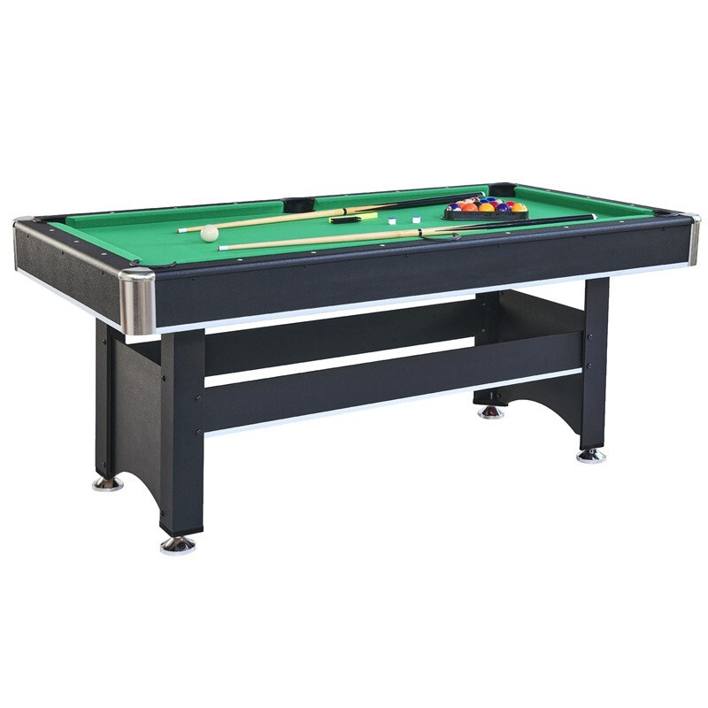Spartan 6-ft Pool Table with Table Tennis Top - Black with Green Felt ...