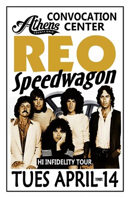 1981 REO SPEEDWAGON CONCERT POSTER WALL ART PRINT FOR ATHENS OHIO SIZE ...