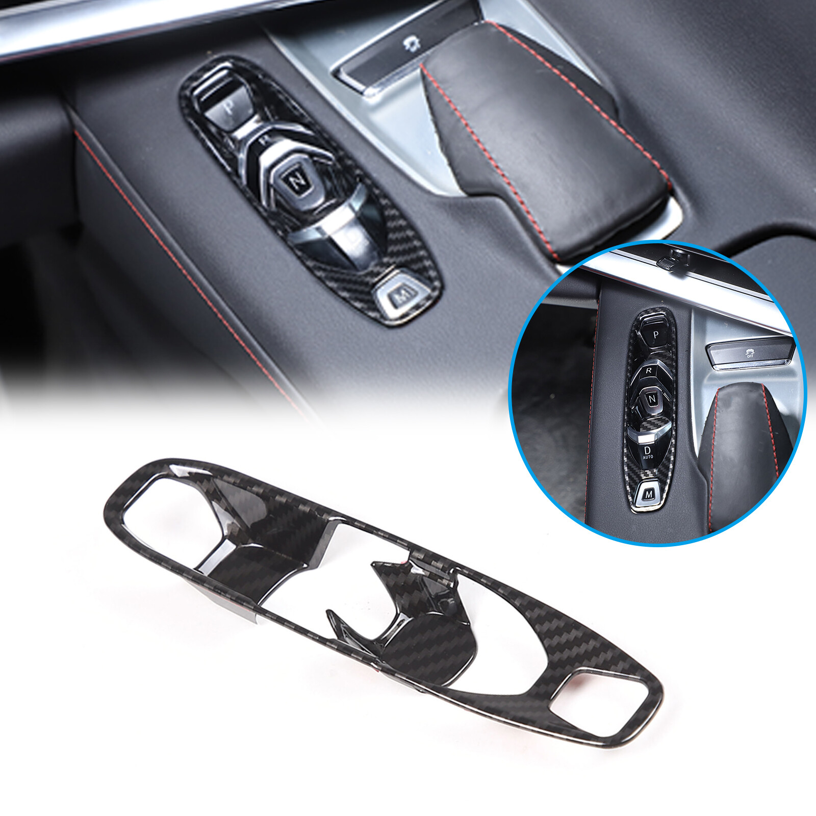 ABS Carbon Fiber Transmission Control Cover Trim For Corvette C8 2020 ...