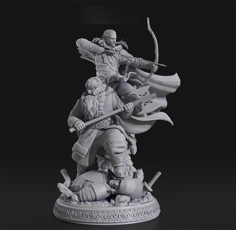 1/10 24cm Gimli Legolas 3D Print Garage Kit Model Kit Unpainted ...