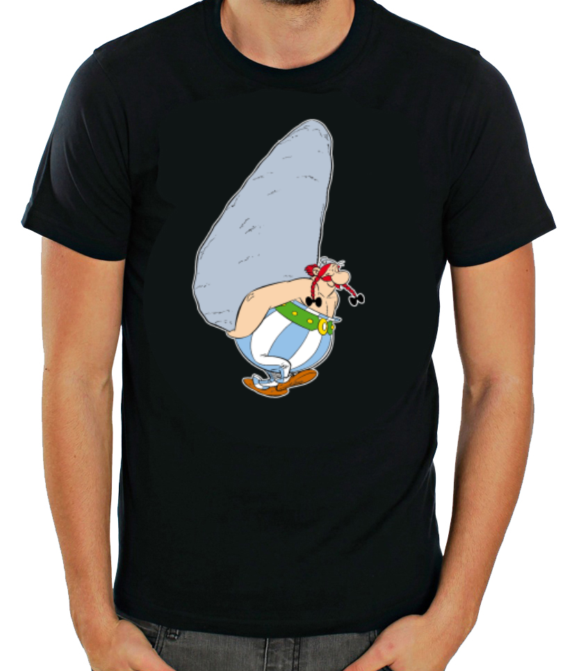 Obelix carrying stones White/Black Short Sleeve Men T Shirt H518 | eBay UK