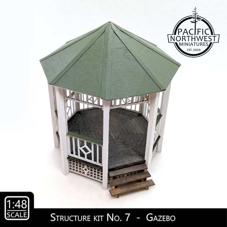 Pacific Northwest Miniatures - 1:48 Scale Building Kit "Gazebo ...