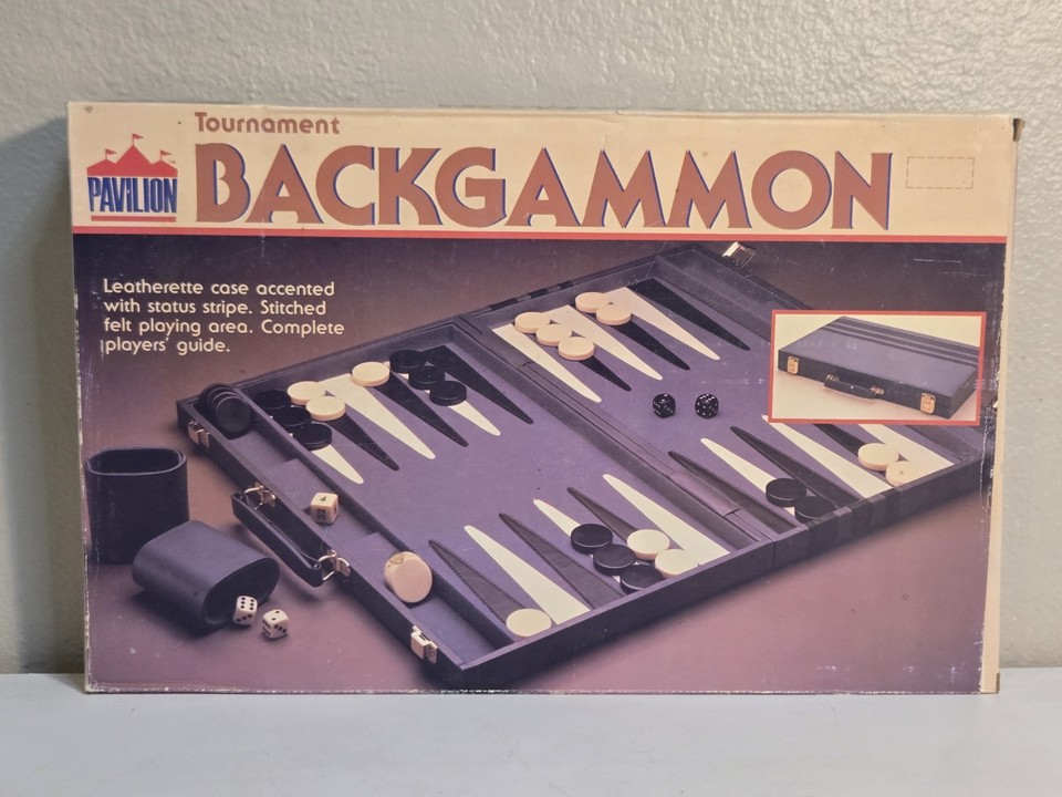 Pavilion Limited Edition Tournament Gray Black Backgammon Set 22x18 ...