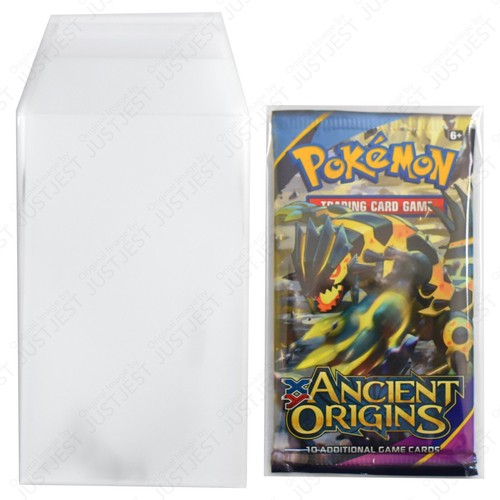Pokemon Booster Pack Protective Sleeves - x50 Self Sealing Clear View ...