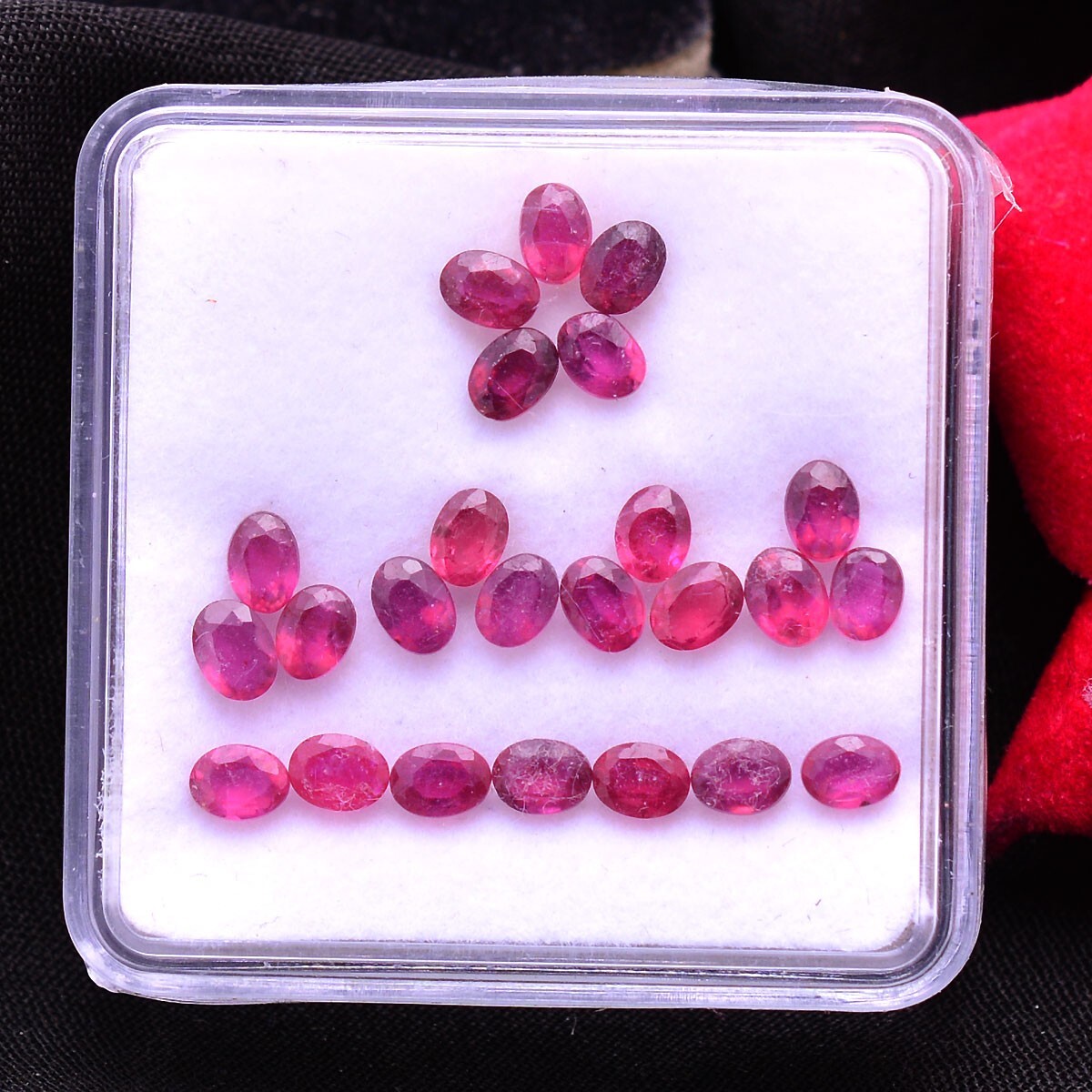24 Pcs Natural Mozambique Ruby Sparkling Red 4mm 3mm Oval Faceted Cut ...